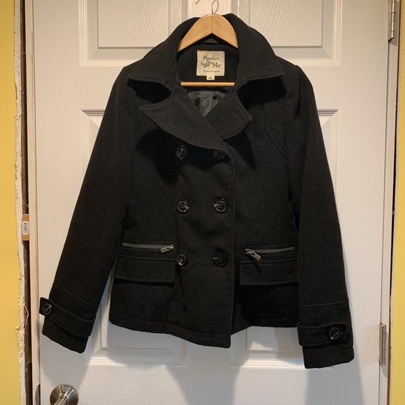 Marilyn & Me | Jackets & Coats | Marilyn Me Black Pea Coat Size M ...